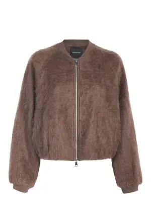 HERSKIND Wool-cashmere-silk Jimi Bomber Jacket - Brown