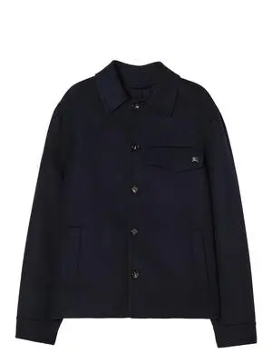 Burberry Wool Shacket Overshirt - Navy