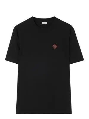 Burberry Cotton Embroidered Logo T-shirt - Black