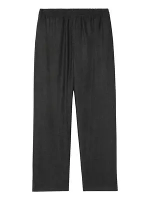 Burberry Wool-cashmere Straight Trousers - Grey