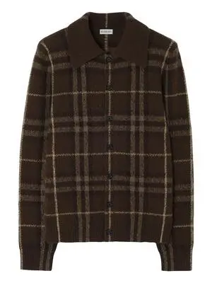 Burberry Cashmere Check Cardigan - Brown