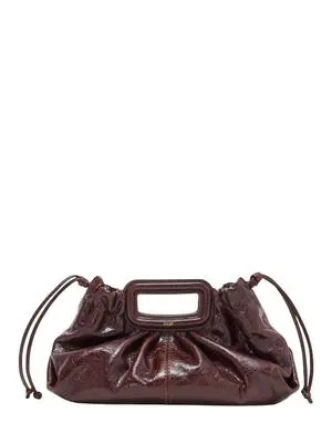 Maje Leather Milpli Clutch Bag - Brown