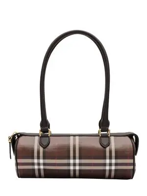 Burberry Mini Check Barrel Bag - Brown
