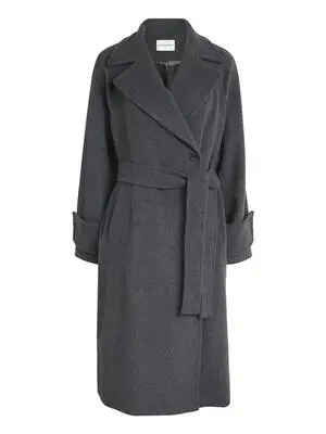 Claudie Pierlot Wool-blend Belted Coat - Grey