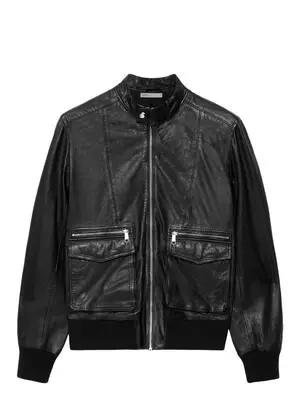 ALLSAINTS Leather Hiro Bomber Jacket - Black