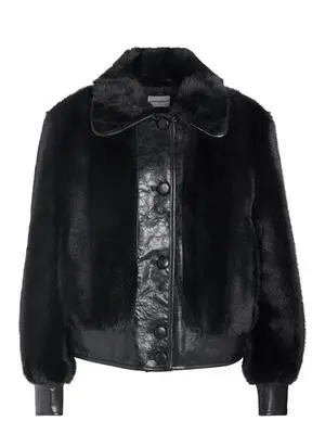 Claudie Pierlot Faux Fur And Leather Jacket - Black