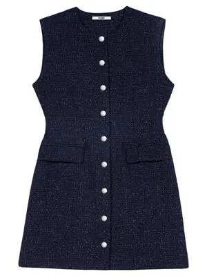 Maje Lurex Tweed Mini Dress - Blue