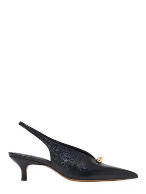 Maje Snakeskin-embossed Leather Slingback Heels 50 - Black