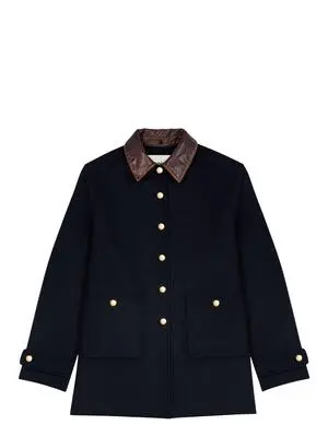 Maje Wool-blend Collared Jacket - Blue
