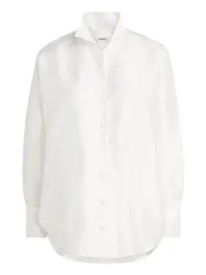 SANDRO Silk Satin Oversized Shirt