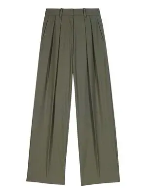 Maje Wool-blend Pleated Trousers - Brown
