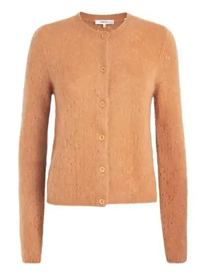 FRAME Wool-cashmere Airy Teddy Cardigan - Brown