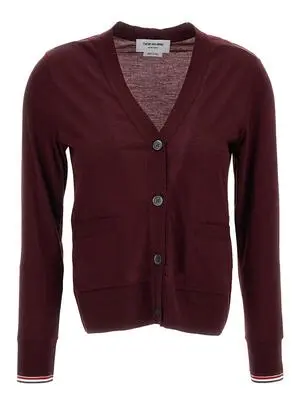 Thom Browne CARDIGAN IN JERSEY DI LANA Rosso