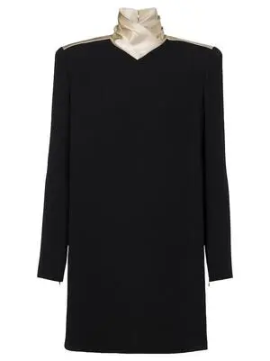 Valentino Garavani Cady Couture Satin-trimmed Minidress - Black