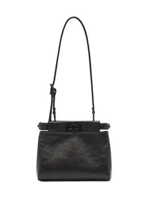 Fendi Peekaboo® Mini Leather Tote Bag - Black