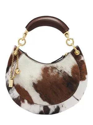 Chloé Banana Small Calf Hair Top-handle Bag - Brown