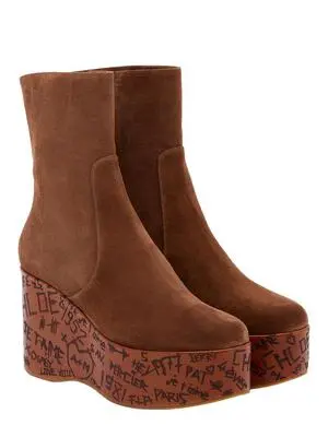 Chloé Maxime Suede Mid-calf Boots - Brown