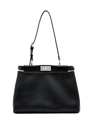 Fendi Peekaboo® Medium Leather Shoulder Bag - Black