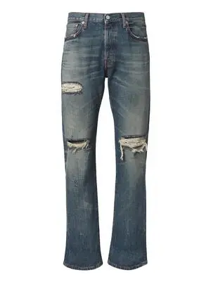 Acne Studios Re-edition Distressed Straight Jeans - Blue