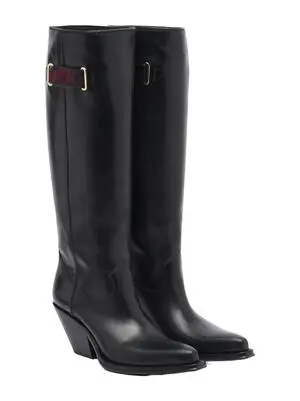 Chloé Azelan Leather Knee-high Boots - Black