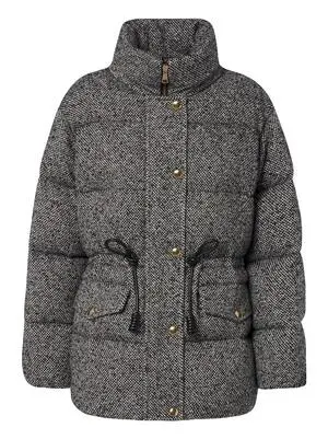 Moncler Wool-blend Tweed Down Jacket - Grey