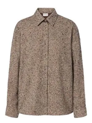 Moncler Wool-blend Tweed Overshirt - Brown