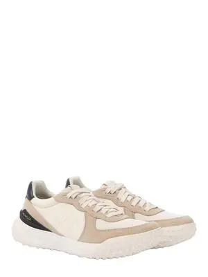 Moncler Corso Suede-trimmed Quilted Sneakers - White