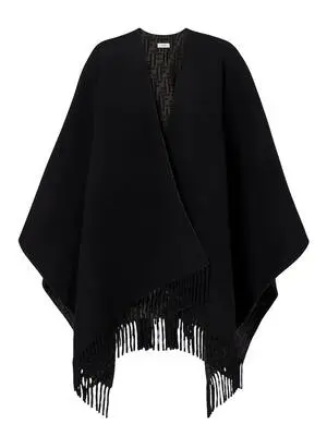 Fendi Reversible Wool And Cashmere Poncho - Brown