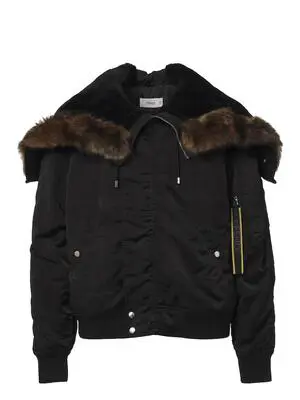 Fendi Shearling-trimmed Technical Blouson Jacket - Black