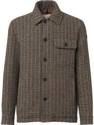 Moncler Wool-blend Tweed Field Jacket - Brown