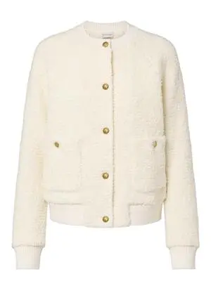 Moncler Bouclé Cardigan - White