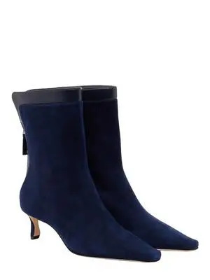 Manolo Blahnik Zufavis Suede Ankle Boots - Blue