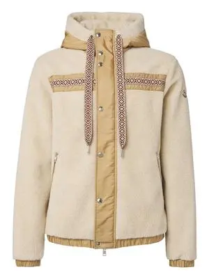 Moncler Technical-trimmed Fleece Jacket - Beige