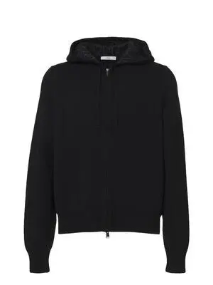 Fendi Cashmere-blend Zip-up Hoodie - Black