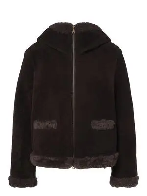 Moncler Leuctre Shearling-trimmed Down Jacket - Brown