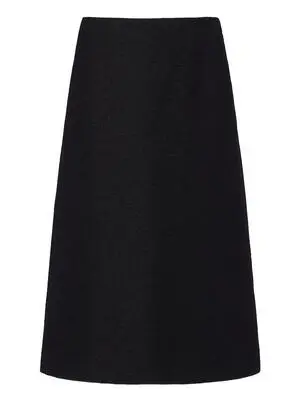 Fendi Wool-blend Bouclé Midi Skirt - Black