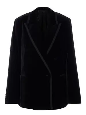 Fendi Double-breasted Velvet Blazer - Black