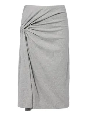 DRIES VAN NOTEN Draped Cotton Jersey Midi Skirt