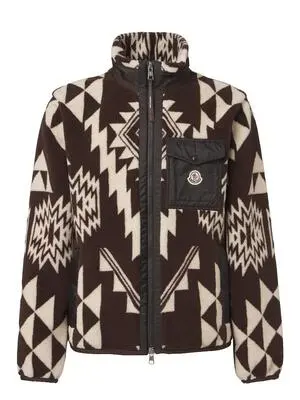 Moncler Printed Fleece Jacket - Brown