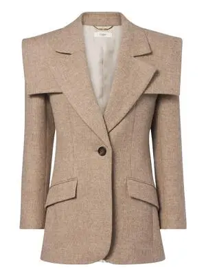 Chloé Caped Wool Blazer - Beige