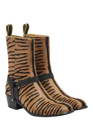 Fendi Printed Calf Hair Mid-calf Boots - Brown