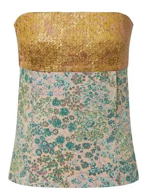 Dries Van Noten Jacquard Bustier - Multicoloured