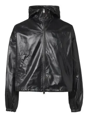 Fendi Leather Bomber Jacket - Black