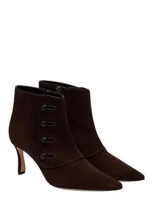 Manolo Blahnik Vivés Suede Ankle Boots - Brown