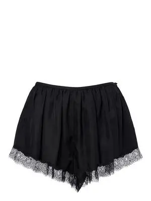 Ulla Johnson Georgina Lace-trimmed Silk Shorts - Black