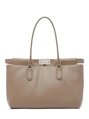Fendi Peekaboo® Small Leather Shoulder Bag - Beige
