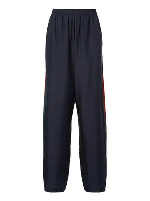 Gucci Web Stripe Silk Track Pants - Black