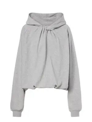 Dries Van Noten Draped Cotton Jersey Hoodie - Grey