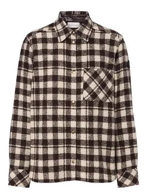 Moncler Checked Wool-blend Overshirt - Brown