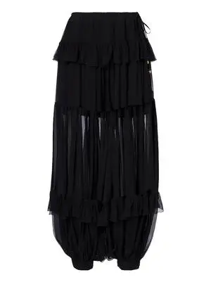 Chloé Silk Chiffon Balloon Pants - Black